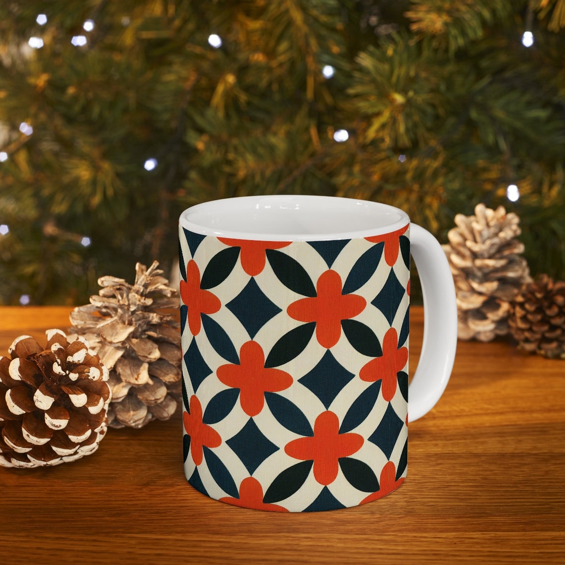 Floral Mug, Scandinavian Decor, Floral Print, Seamless Pattern, Finnish ...
