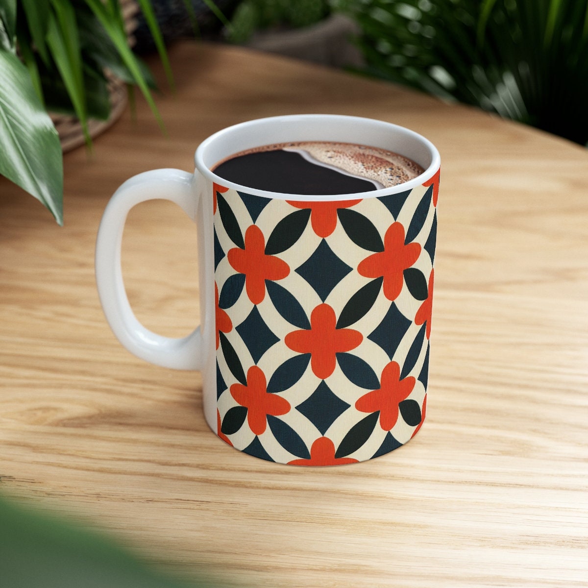 Floral Mug, Scandinavian Decor, Floral Print, Seamless Pattern, Finnish ...