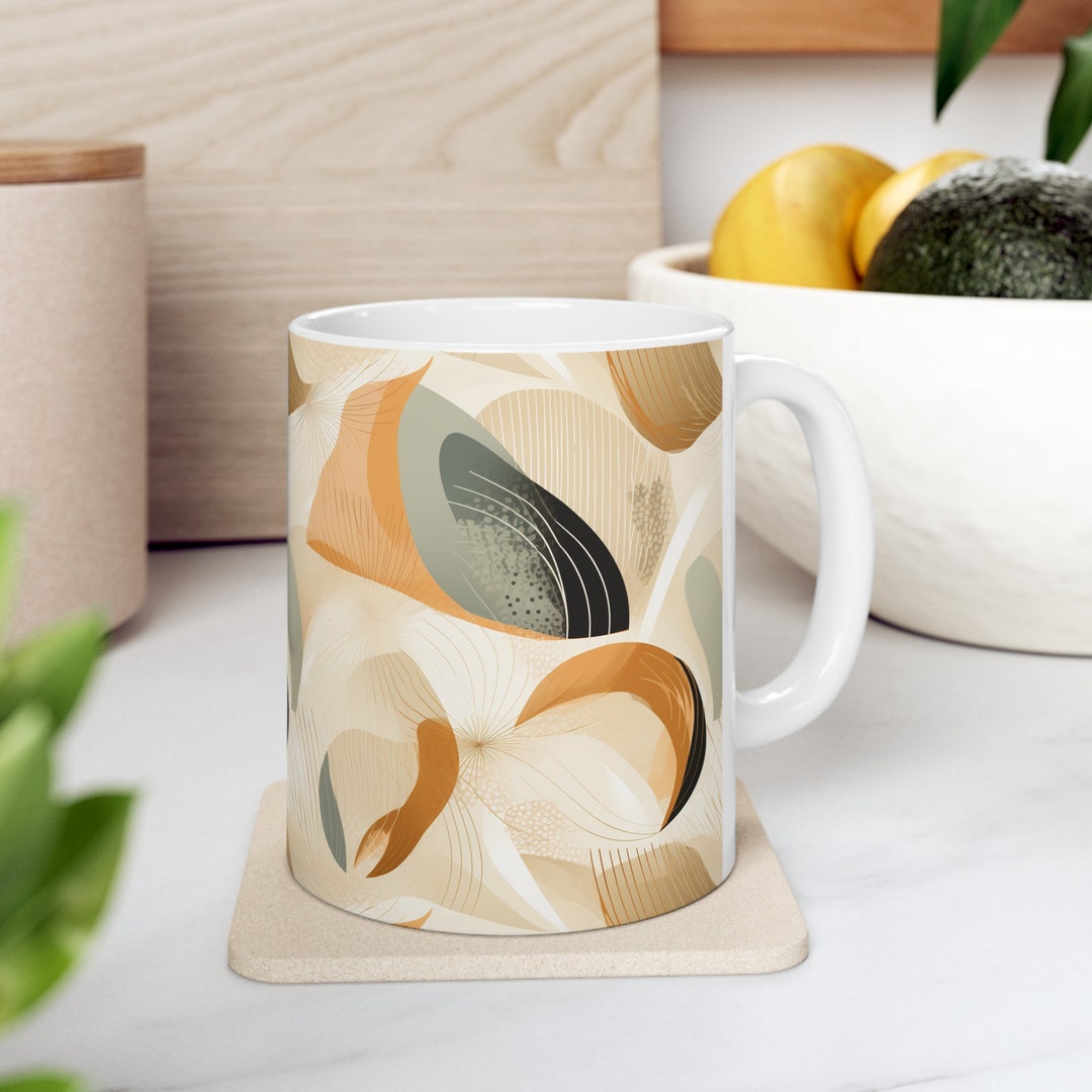 Chic Organic Modern Mug, Neutral Colors Mugs, Modern Design, Ceramic ...