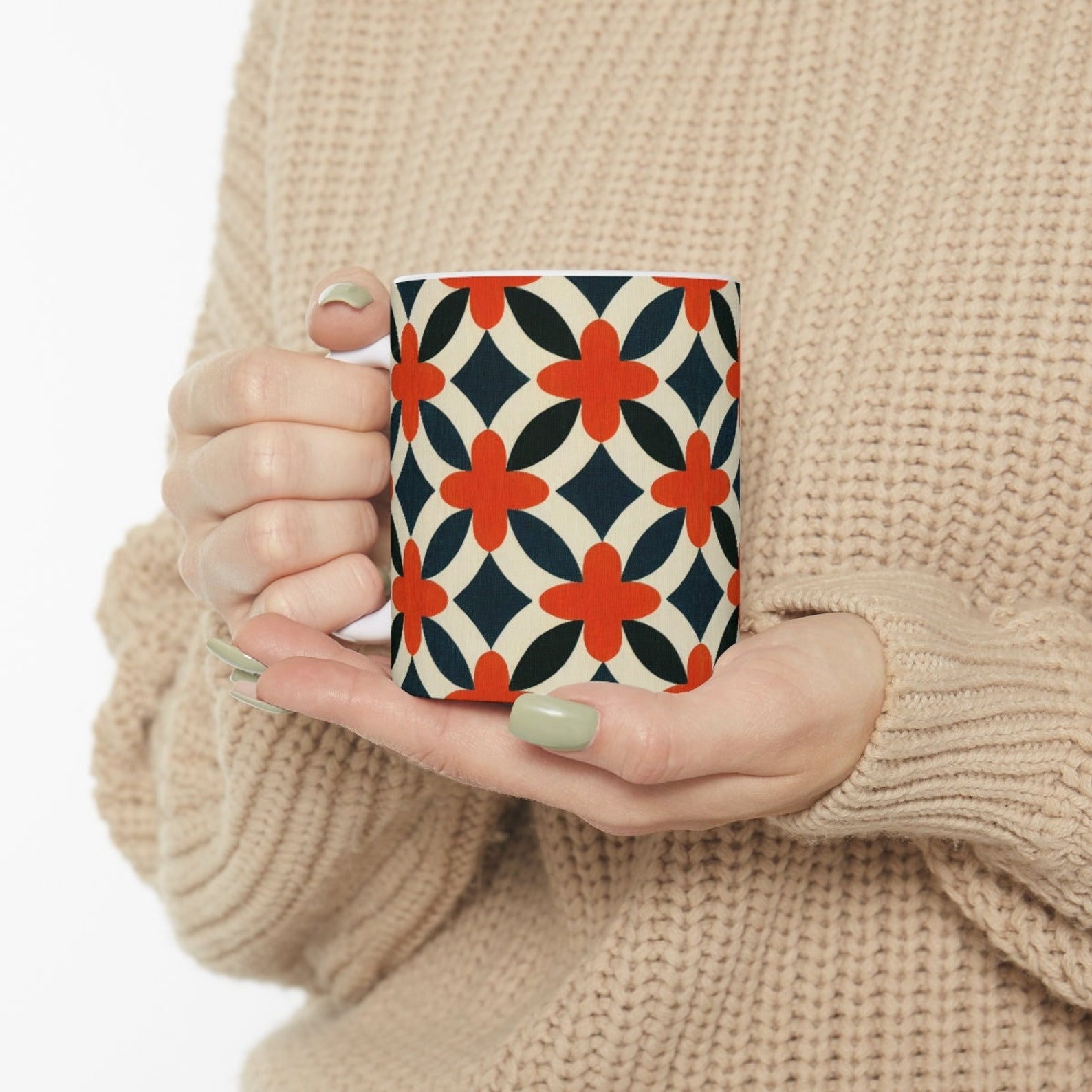 Floral Mug, Scandinavian Decor, Floral Print, Seamless Pattern, Finnish ...
