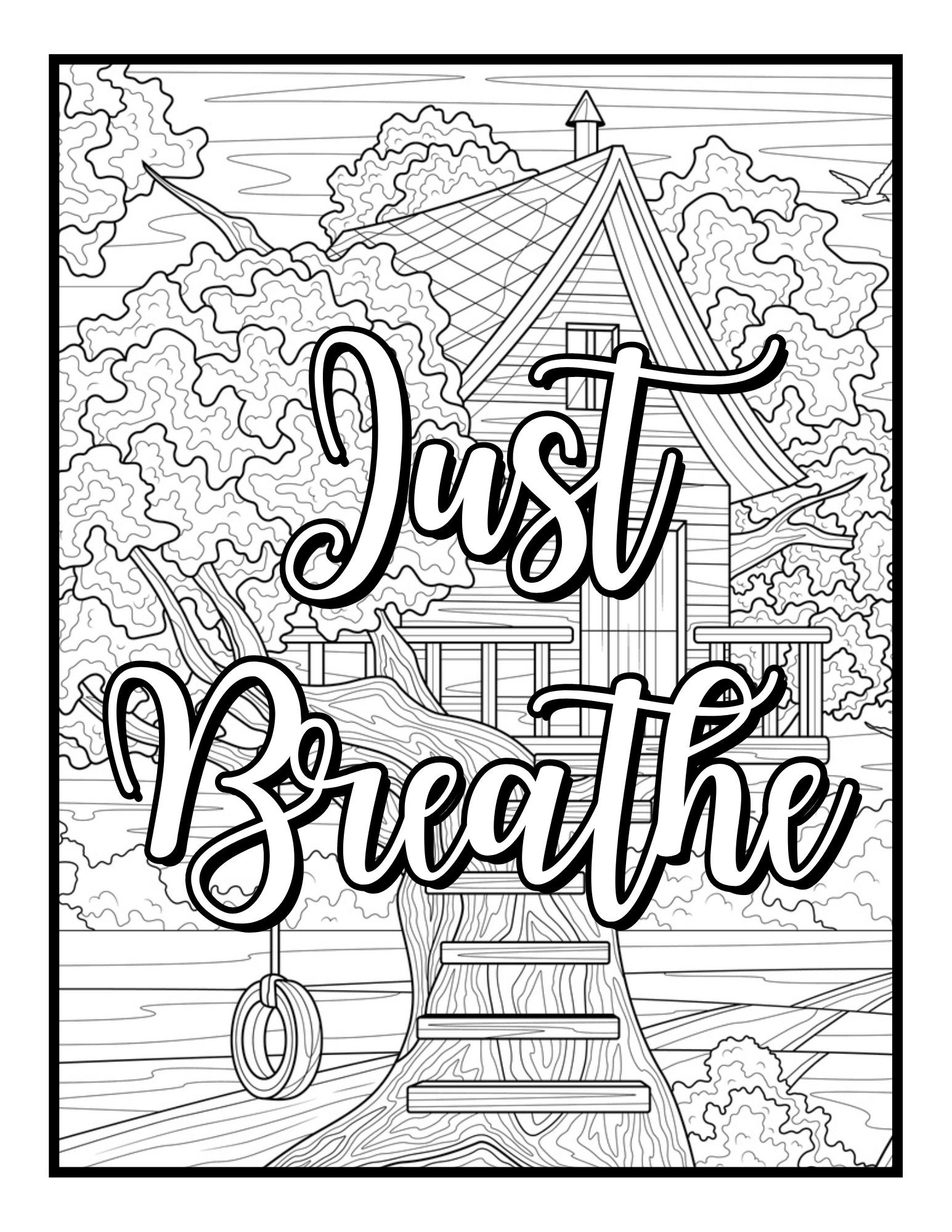 Coloring Illustrations With Motivational Affirmation for Stress ...