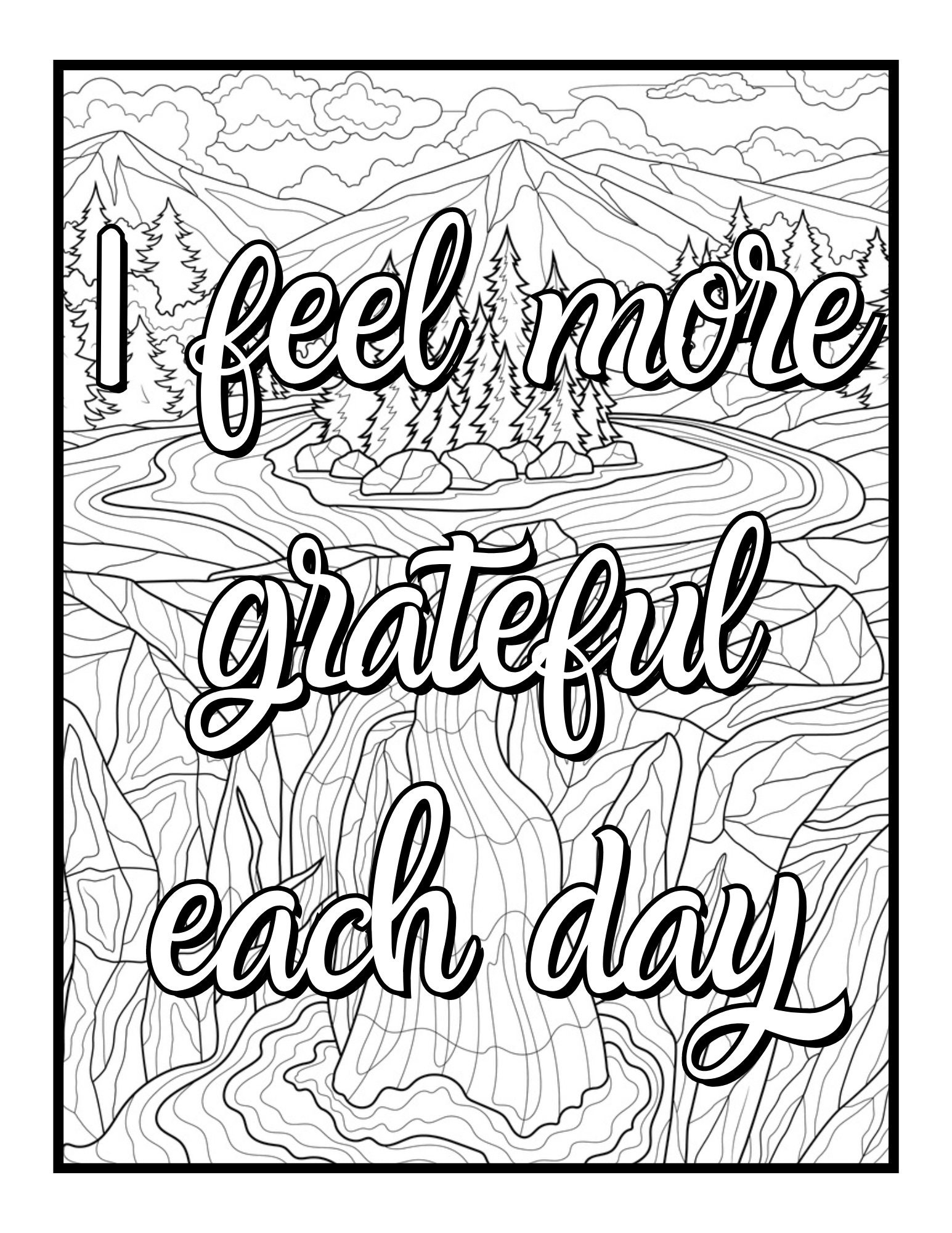 Coloring Illustrations With Motivational Affirmation for Stress ...