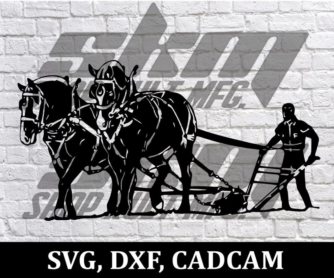 Horses Pulling Plow DXF, SVG, Cadcam - Etsy