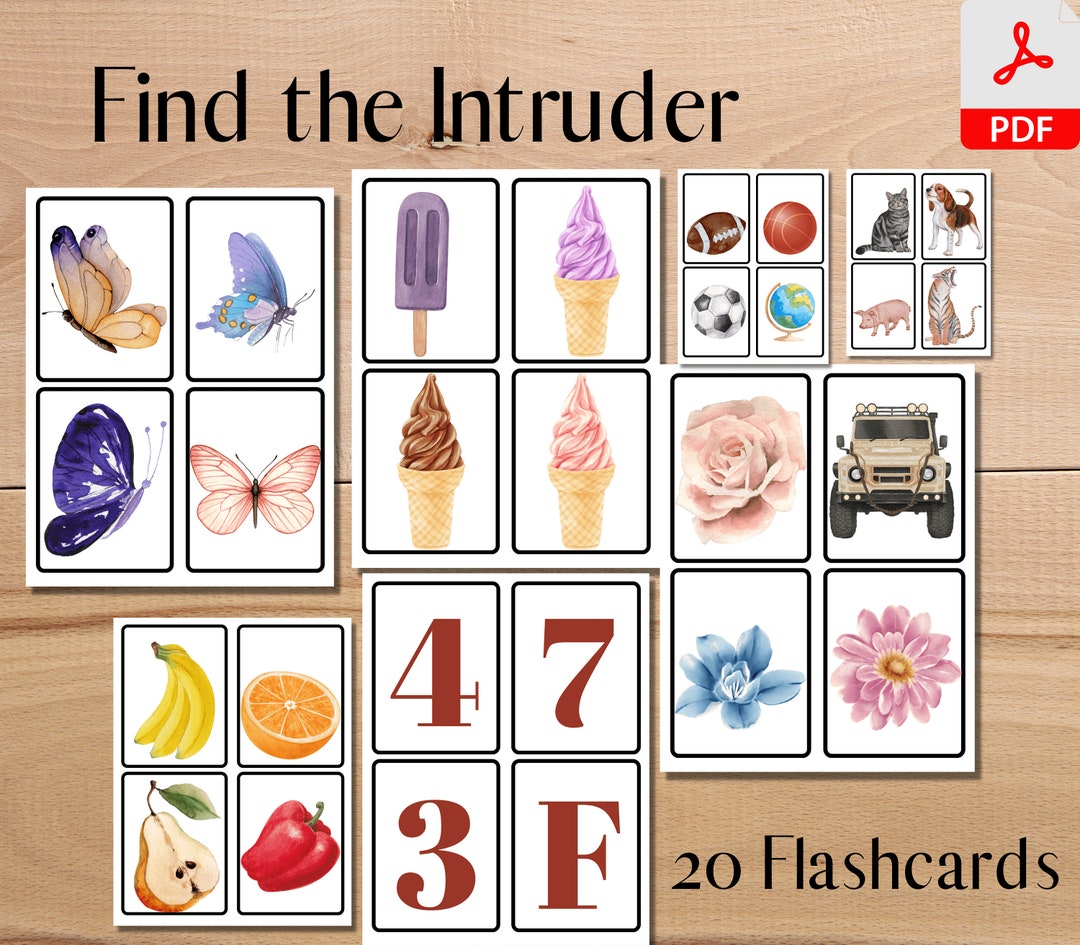 Find the Intruder Game. 20 Flashcards. Instant Download. PDF File ...