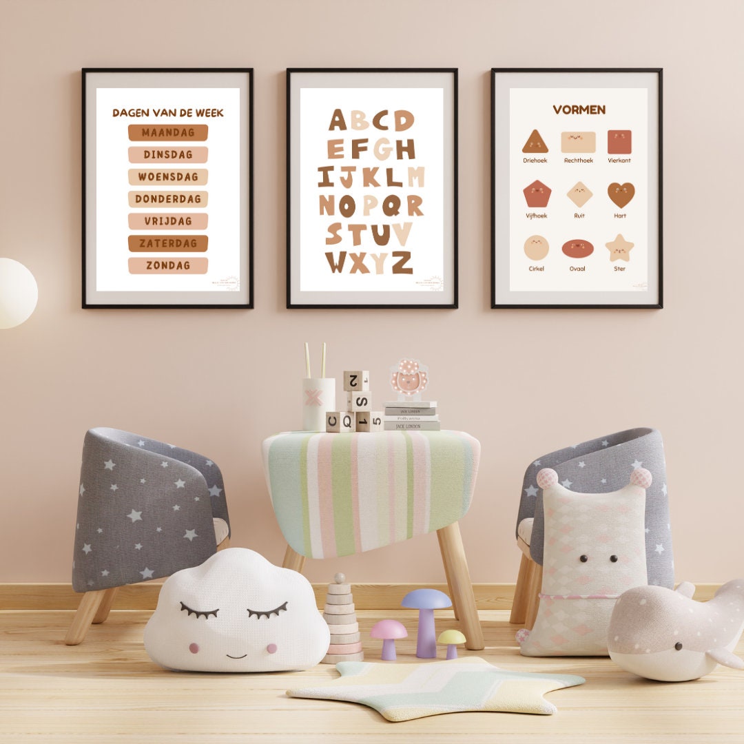 Printable Educational Posters | Set of 5 | Alphabet, Numbers, Planets ...