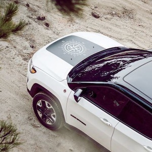 COMPASS Hood Vinyl Decal Fits JEEP COMPASS 2017 - 2019 Sticker Graphics ...