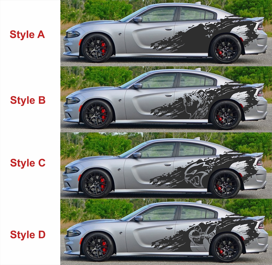 NEW! HUGE SIDE Vinyl Decal Fits Dodge Charger Sticker Graphics Kit - Etsy