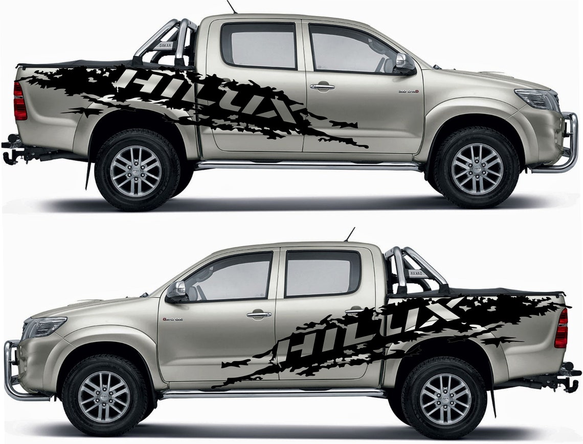 EXTRA LARGE!!! SIDE Vinyl Decal Fits Toyota Hilux Sticker Graphics Kit ...