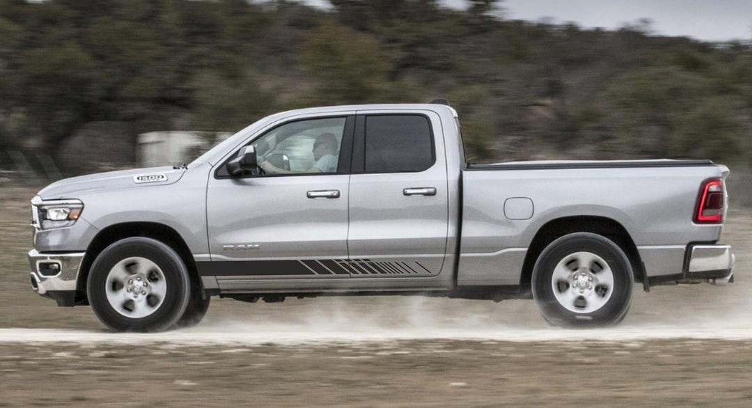 Side Rocker Panel Graphics Stripe Decals Vinyl Fits Dodge Ram 2019-2024 ...