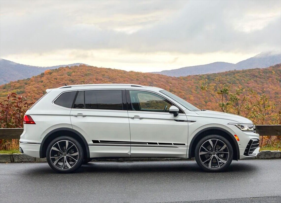 Side Rocker Panel Graphics Stripe Vinyl Decals Fits Volkswagen Tiguan ...
