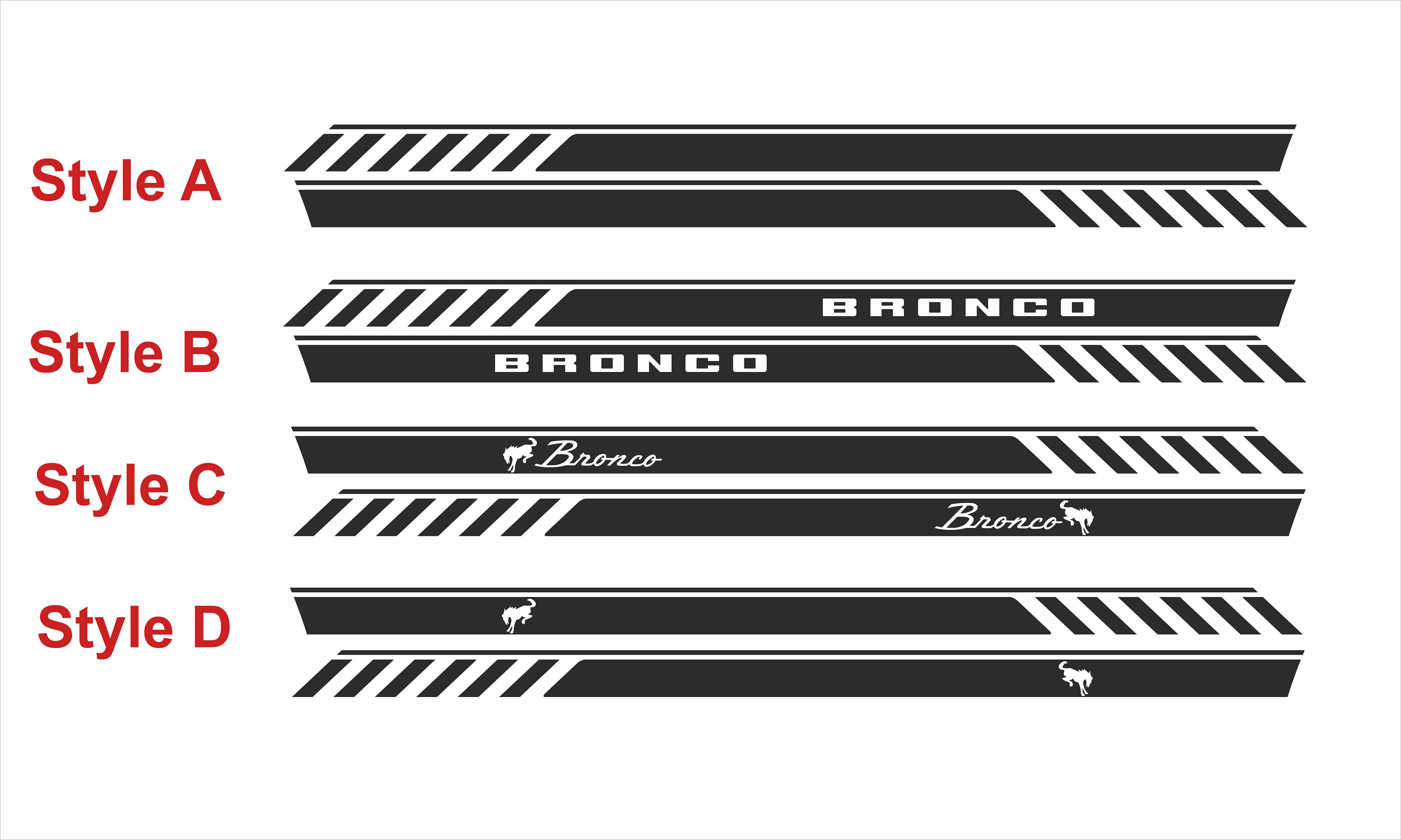 Side Rocker Panel Graphics Stripe Vinyl Decals Fits Ford Bronco 2021 ...