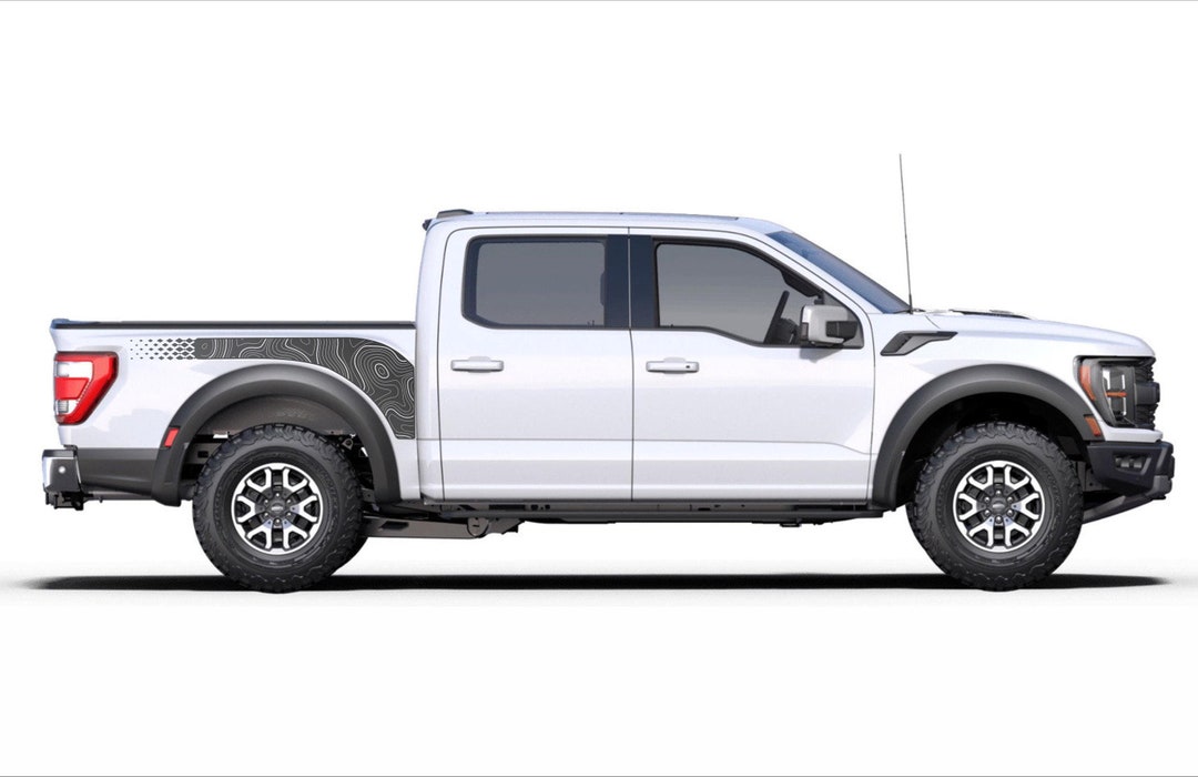 Side Bed Stickers Topographic Map Vinyl Decals Fits Ford F150 Raptor ...