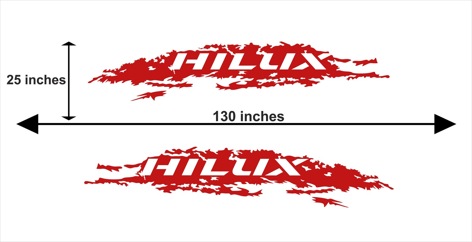 EXTRA LARGE!!! SIDE Vinyl Decal Fits Toyota Hilux Sticker Graphics Kit ...