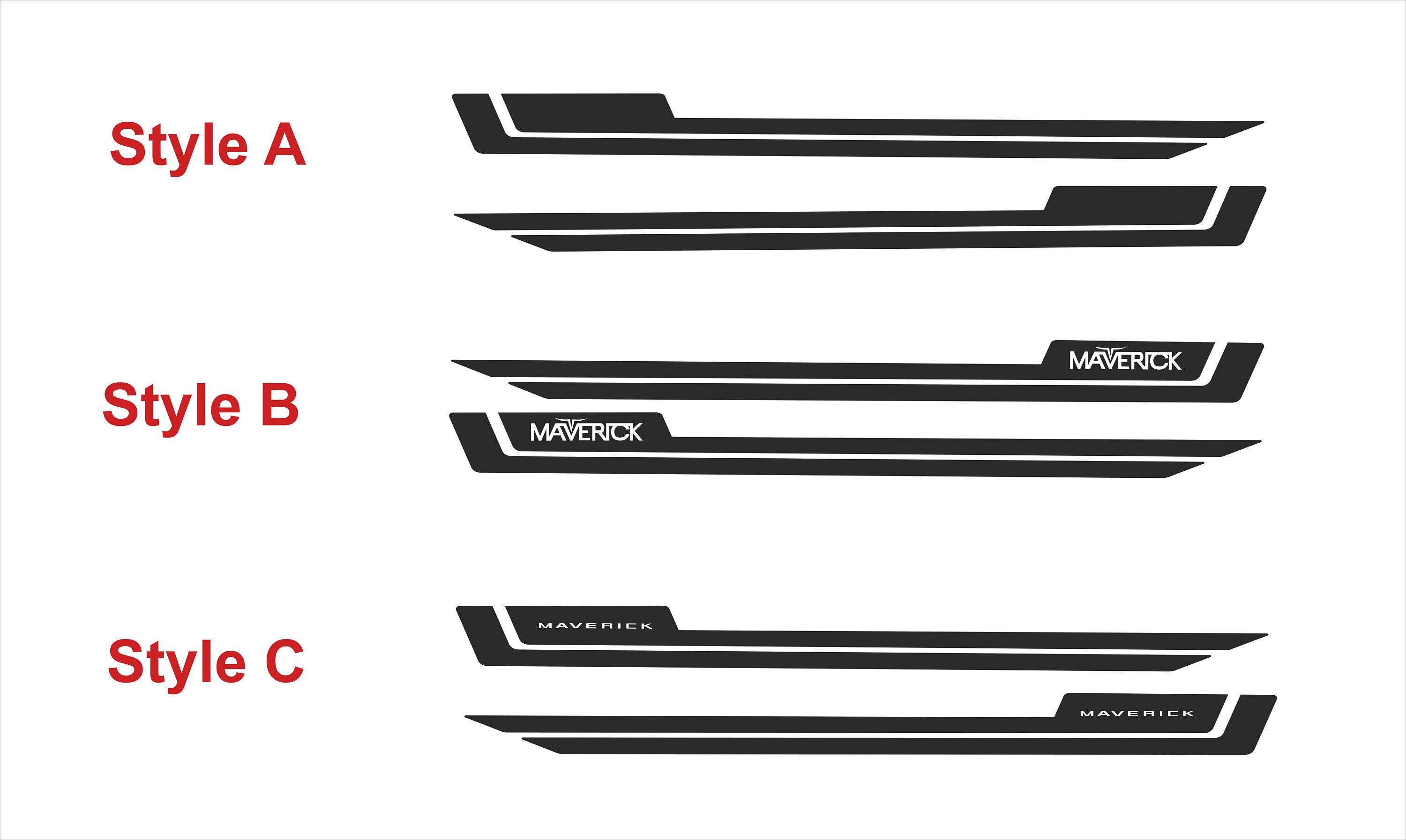Side Rocker Panel Graphics Stripe Decals Vinyl Fits Ford Maverick 2021 ...