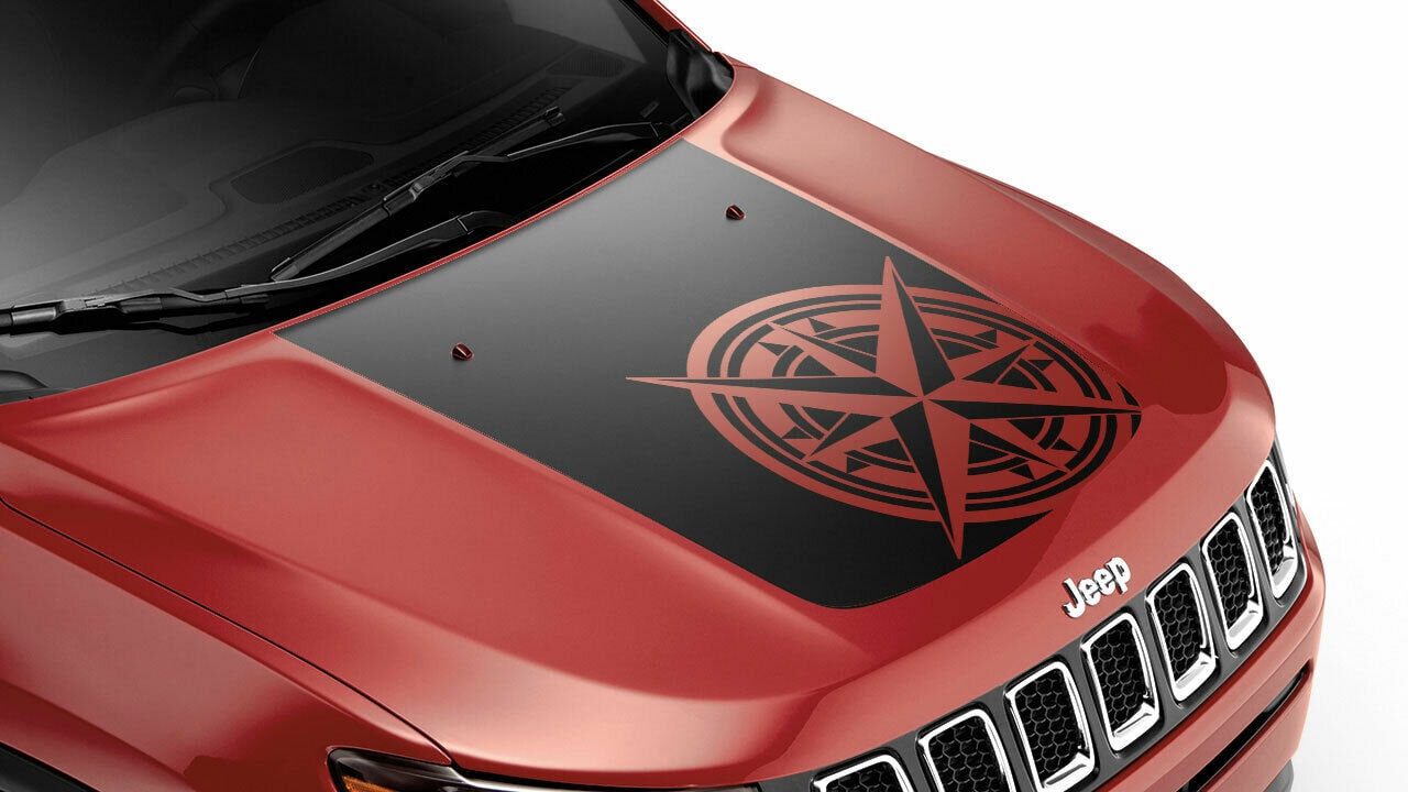 NEW! Hood Vinyl Decal Fits JEEP COMPASS 2017-2021 Sticker Graphics Kit ...