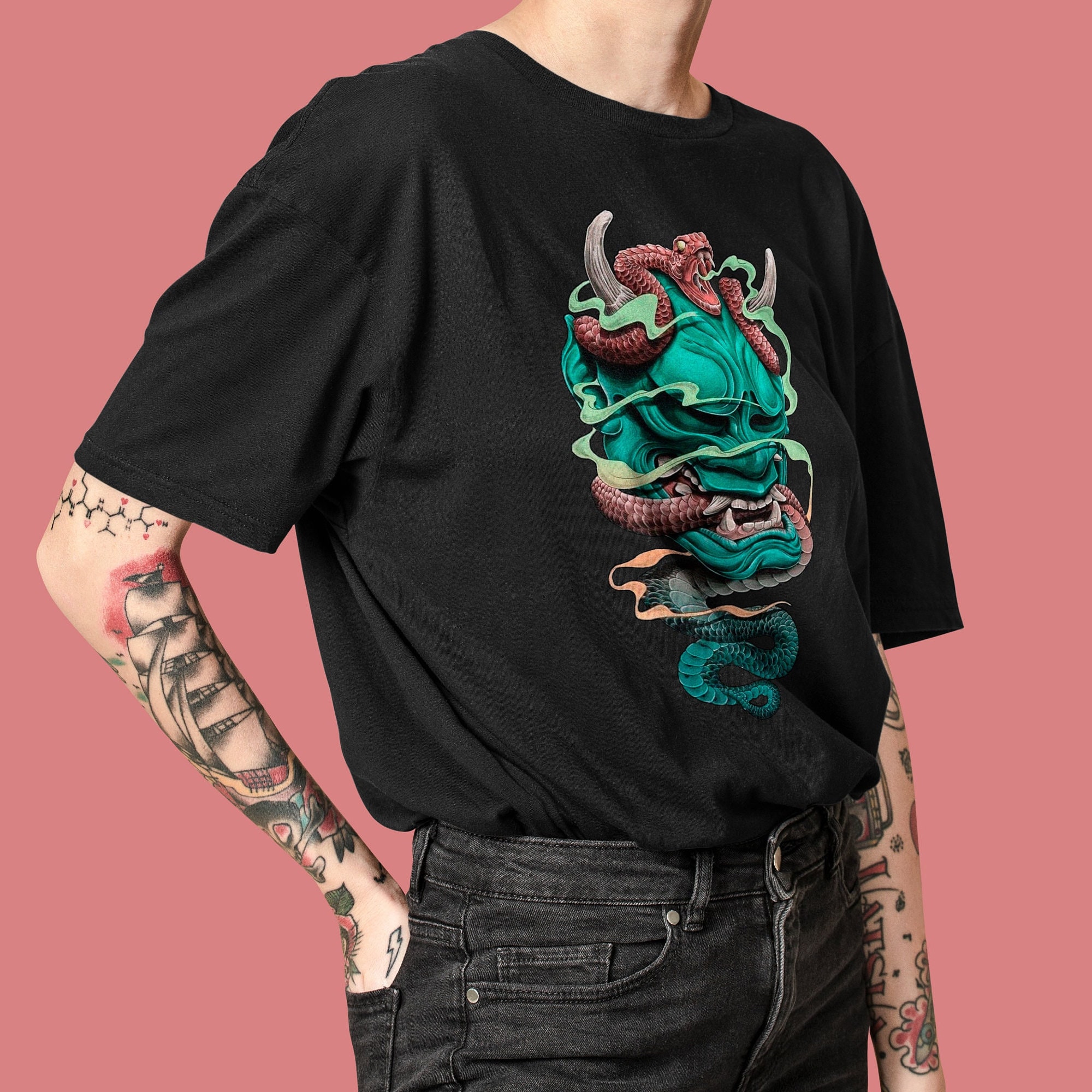 Oni Mask / Japan Shirt / Streetwear / Unisex / 100% Cutton. - Etsy