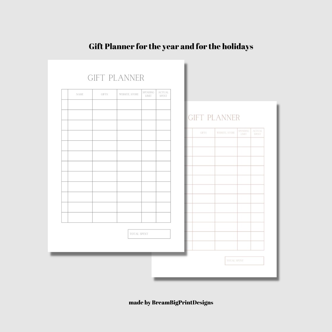 Gift Planner Printable, Gift Ideas, Gift List, Gift Tracker, Gift ...
