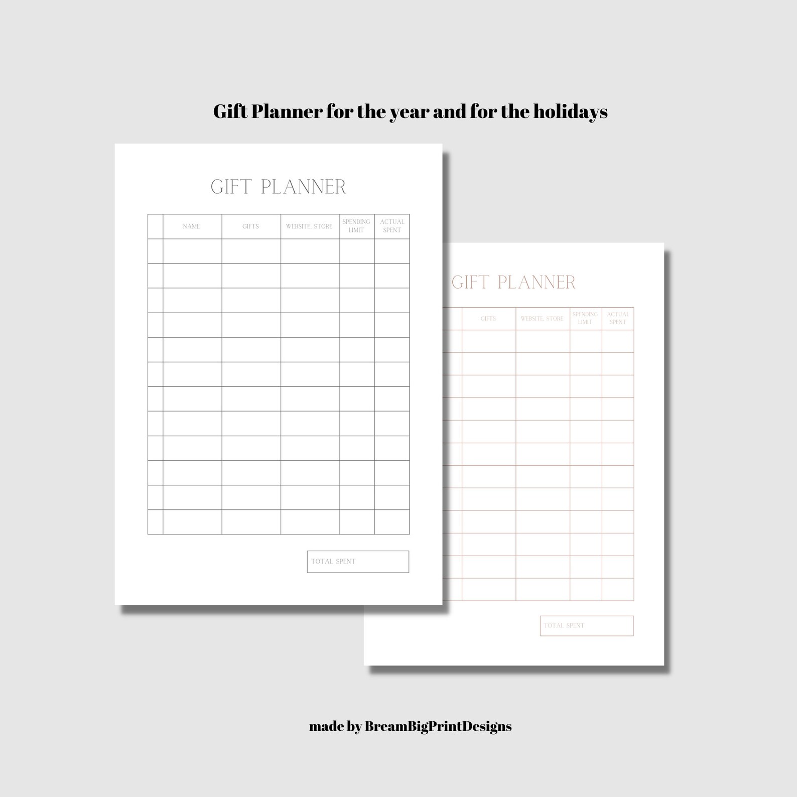 Gift Planner Printable, Gift Ideas, Gift List, Gift Tracker, Gift ...