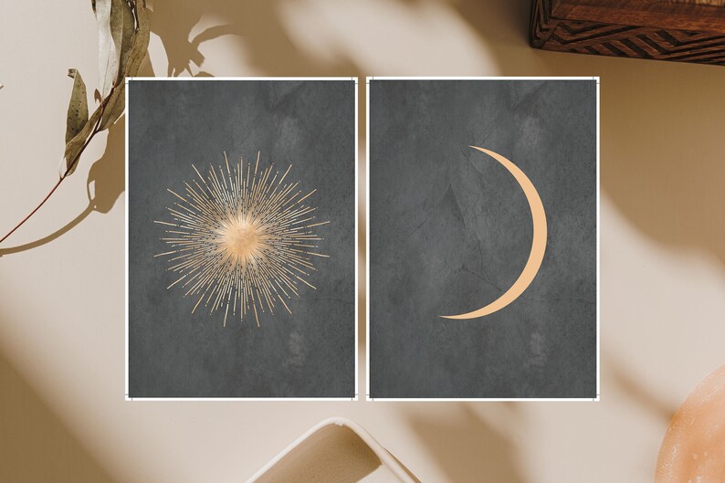 Timeless Sun Moon Poster - Etsy