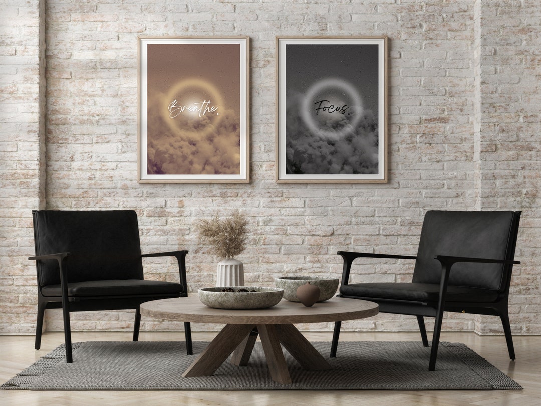 Breathe and Focus Printable Pdf Poster, Interior Design - Etsy