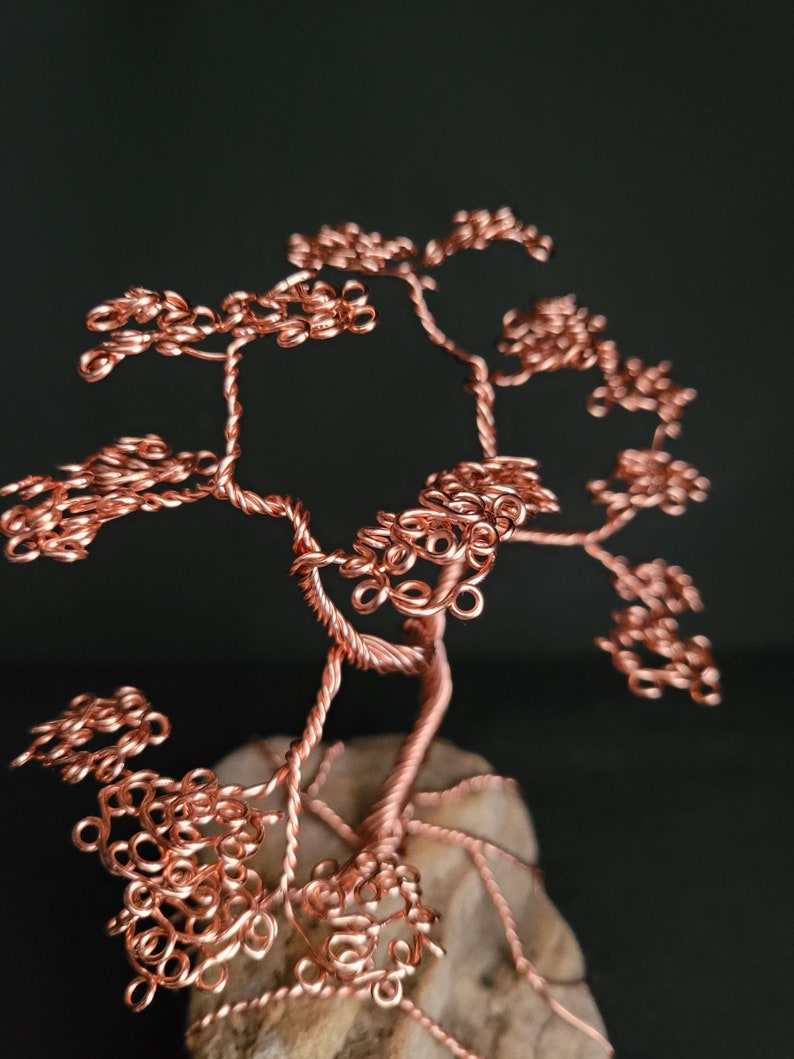 Copper Wire Tree Sculpture Bonsai Natural Stone Wire - Etsy