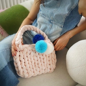 Handmade Velvet Chunky Knit Bag: Korean Style Mandu Purse - Etsy