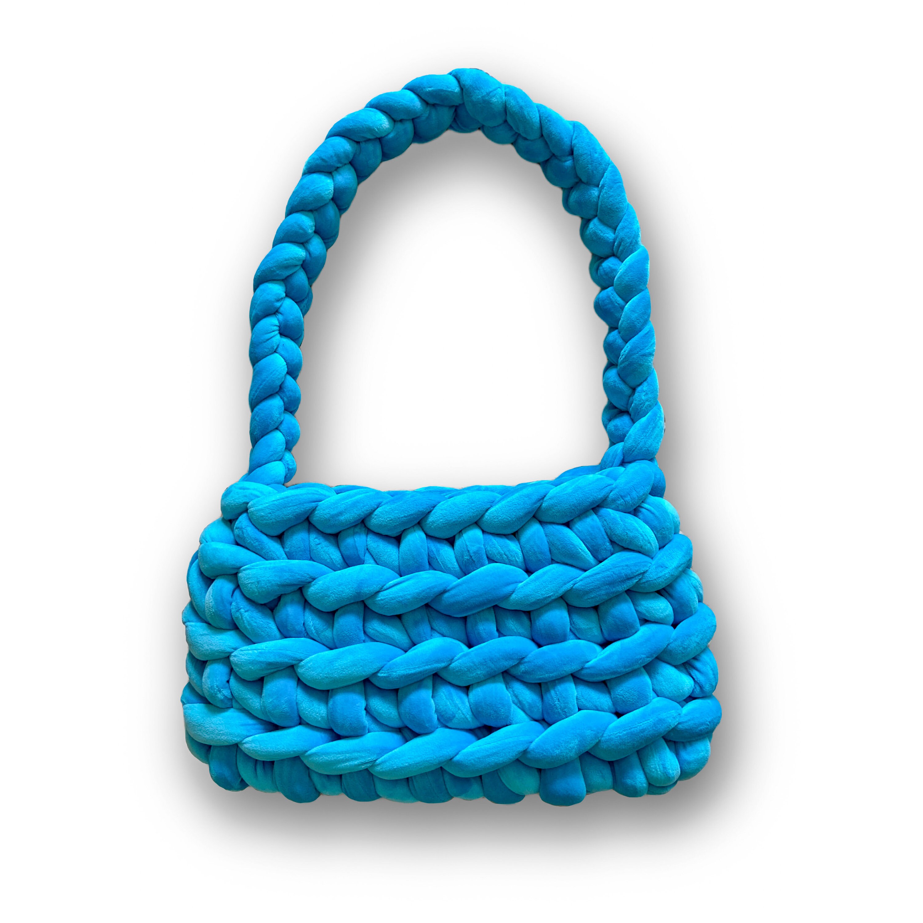 Velvet Crochet Bag, Chunky Yarn Bag, Spring Soft Knit Bag, Cozy Chunky ...