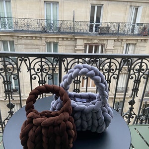 Handmade Velvet Chunky Knit Bag: Korean Style Mandu Purse - Etsy