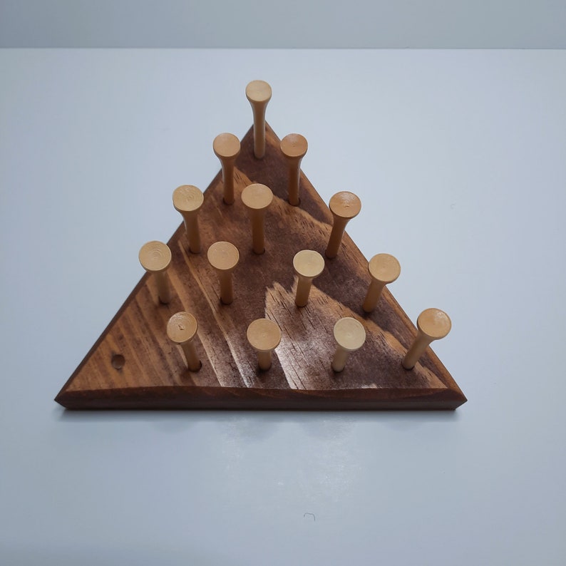 Handmade Triangle Peg Game: Dark Finish Wood Puzzle - Etsy