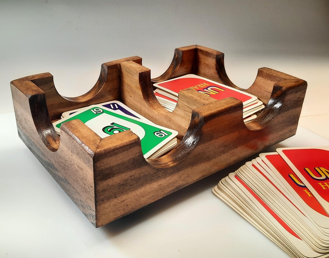 Rolling Card Tray, Playing Card Holder, Dark Finish Playing Card Tray ...