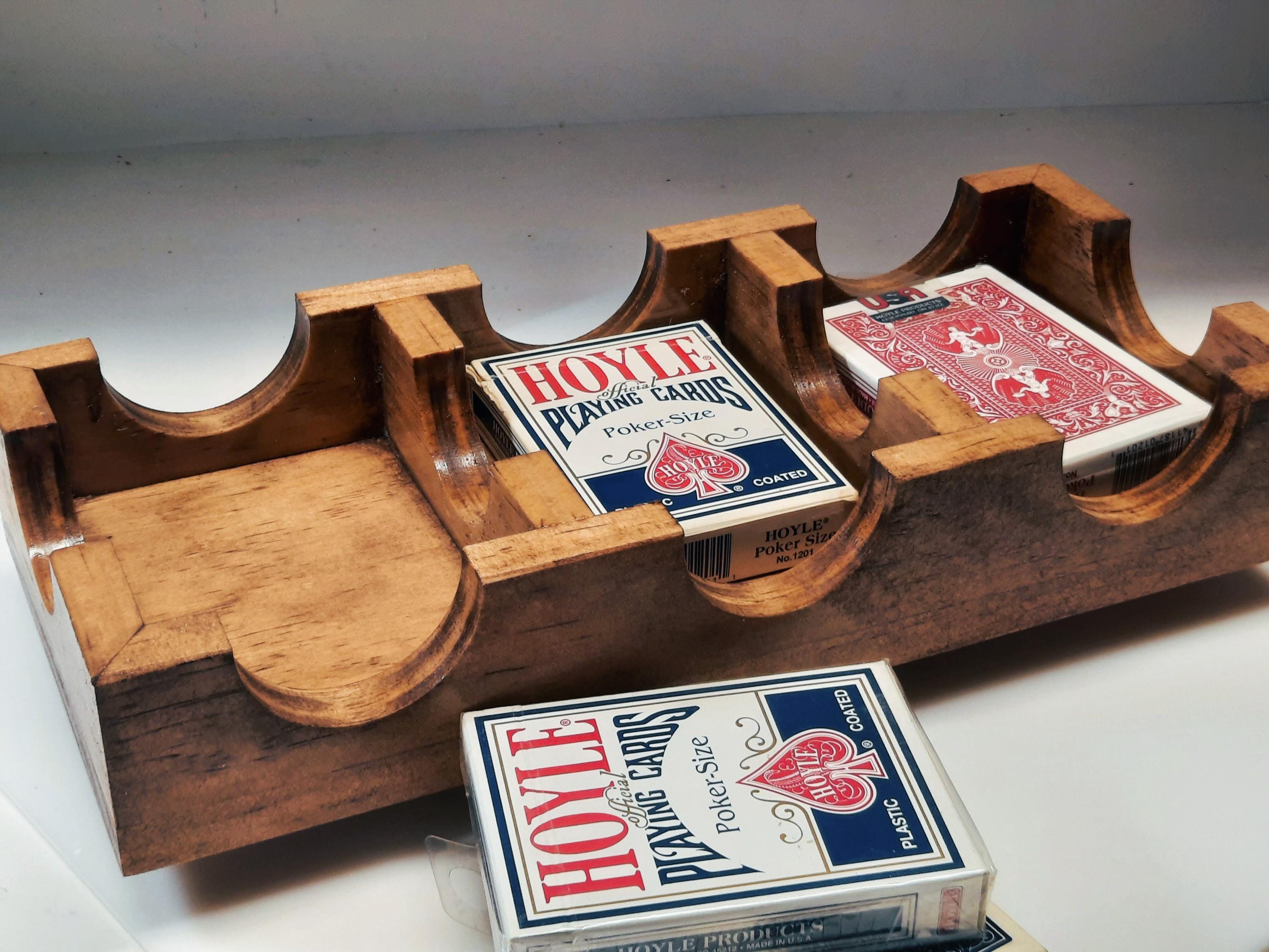 Handmade Spinning/rotating Playing Card Tray: Dark Finish, 3-slot ...