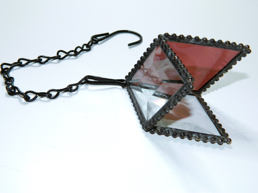 Bevel Suncatcher, Pink Bevel Pyramid Suncatcher - Etsy