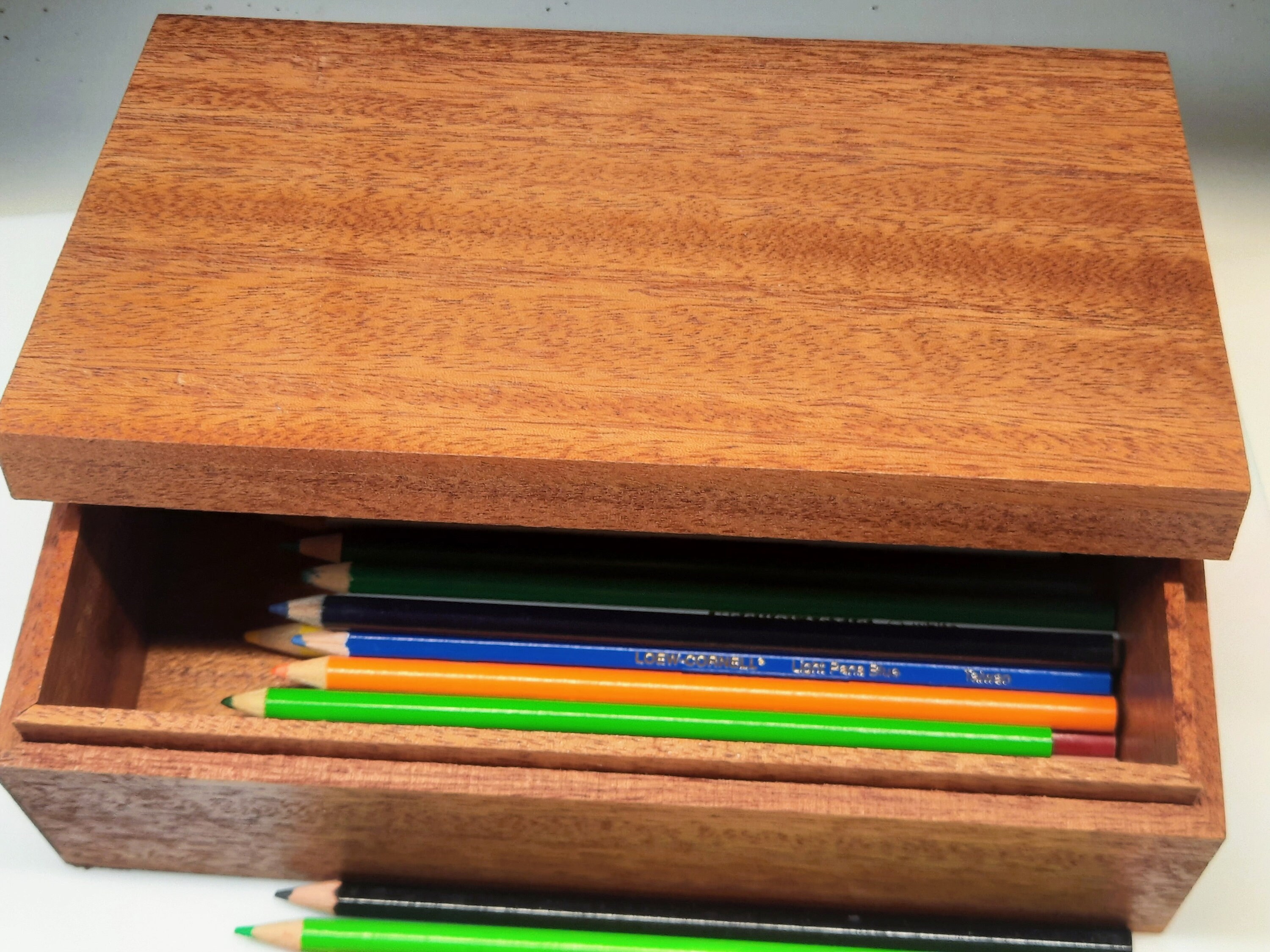 Mahogany Art Box, Mahogany Wooden Art Storage Box, Pencil Box, Paint ...