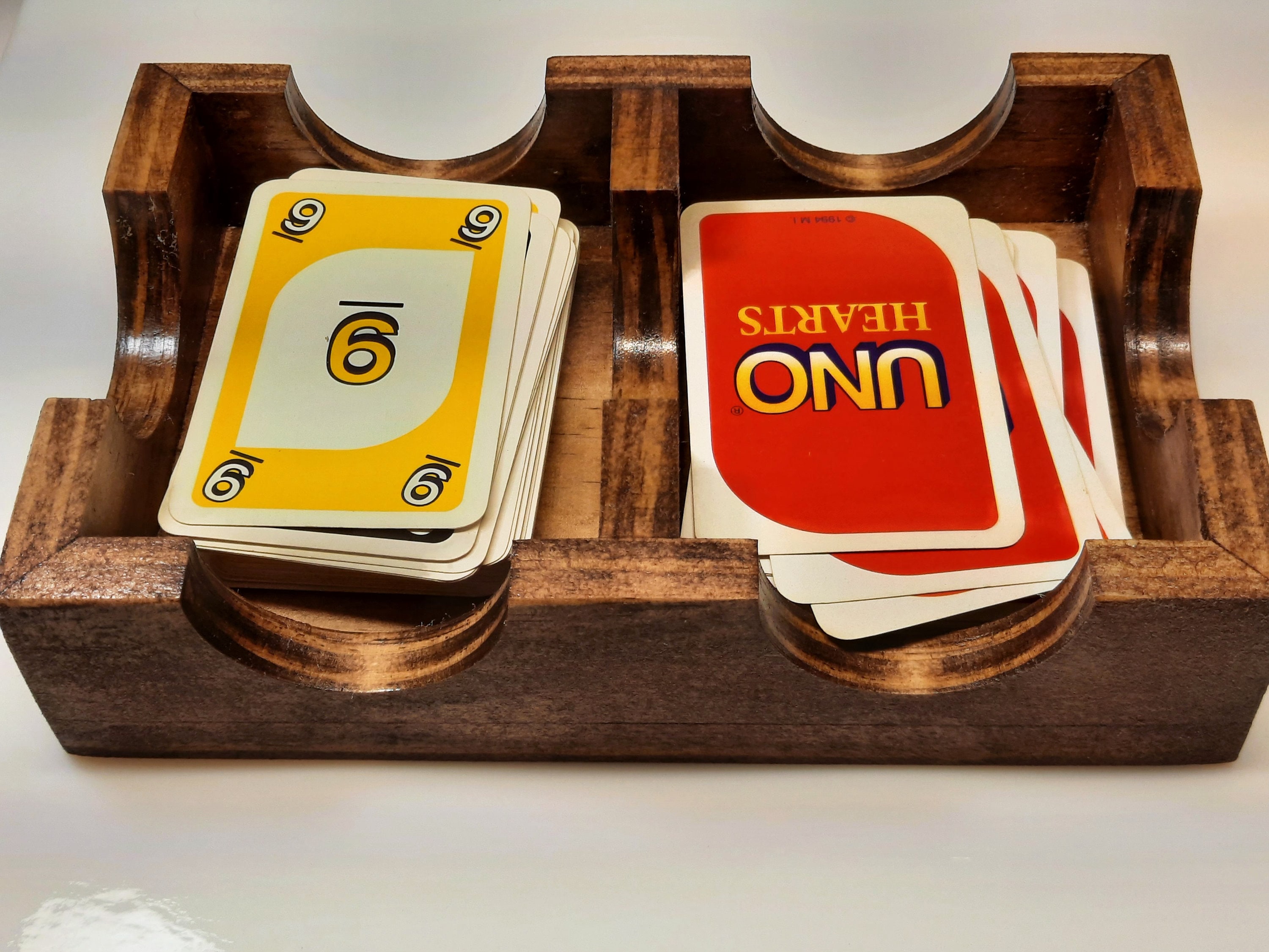 Card Tray, Playing Card Holder, Dark Finish Playing Card Tray, Handmade ...