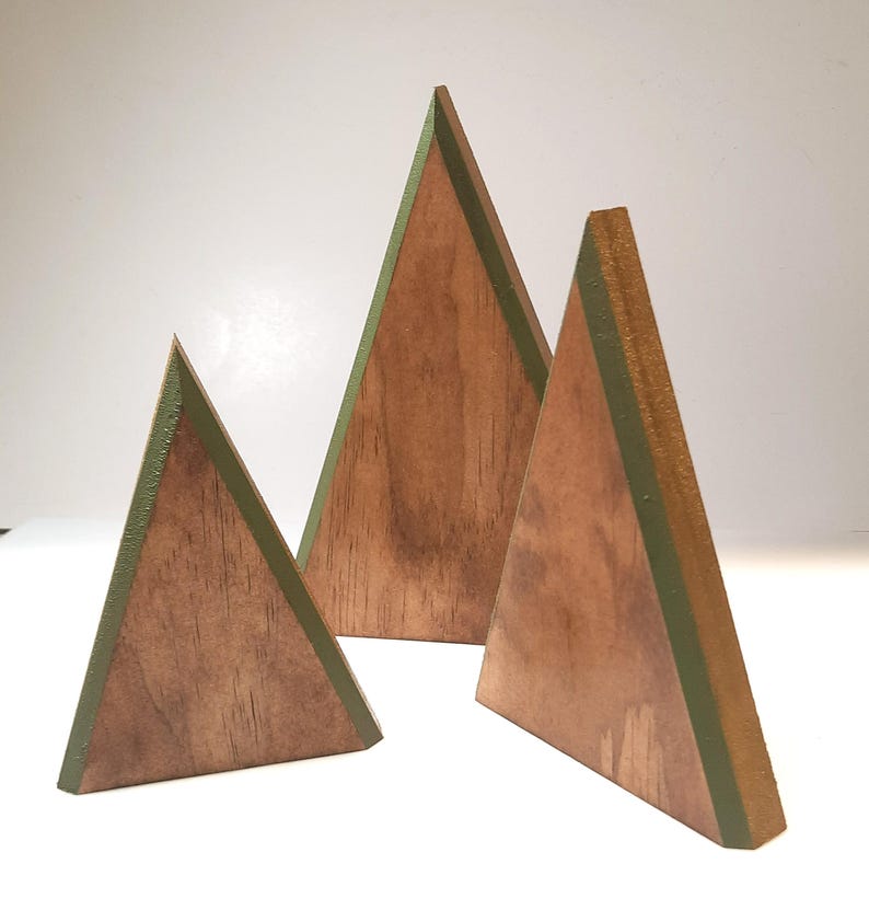3 Pc. Pine Trees, Handmade Tree Shelf Decor - Etsy