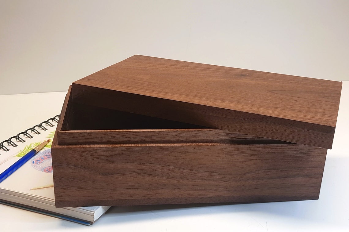 Walnut Art Box, Walnut Wooden Art Storage Box, Pencil Box, Paint Brush ...