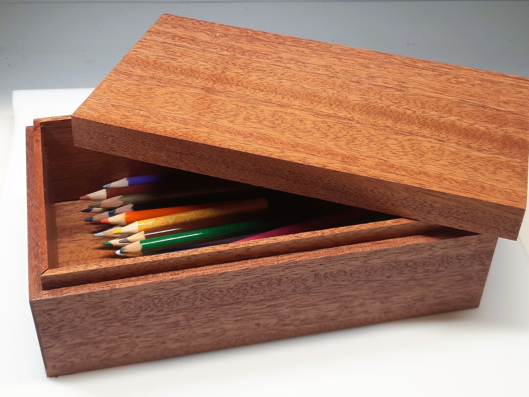 Mahogany Art Box, Mahogany Wooden Art Storage Box, Pencil Box, Paint ...