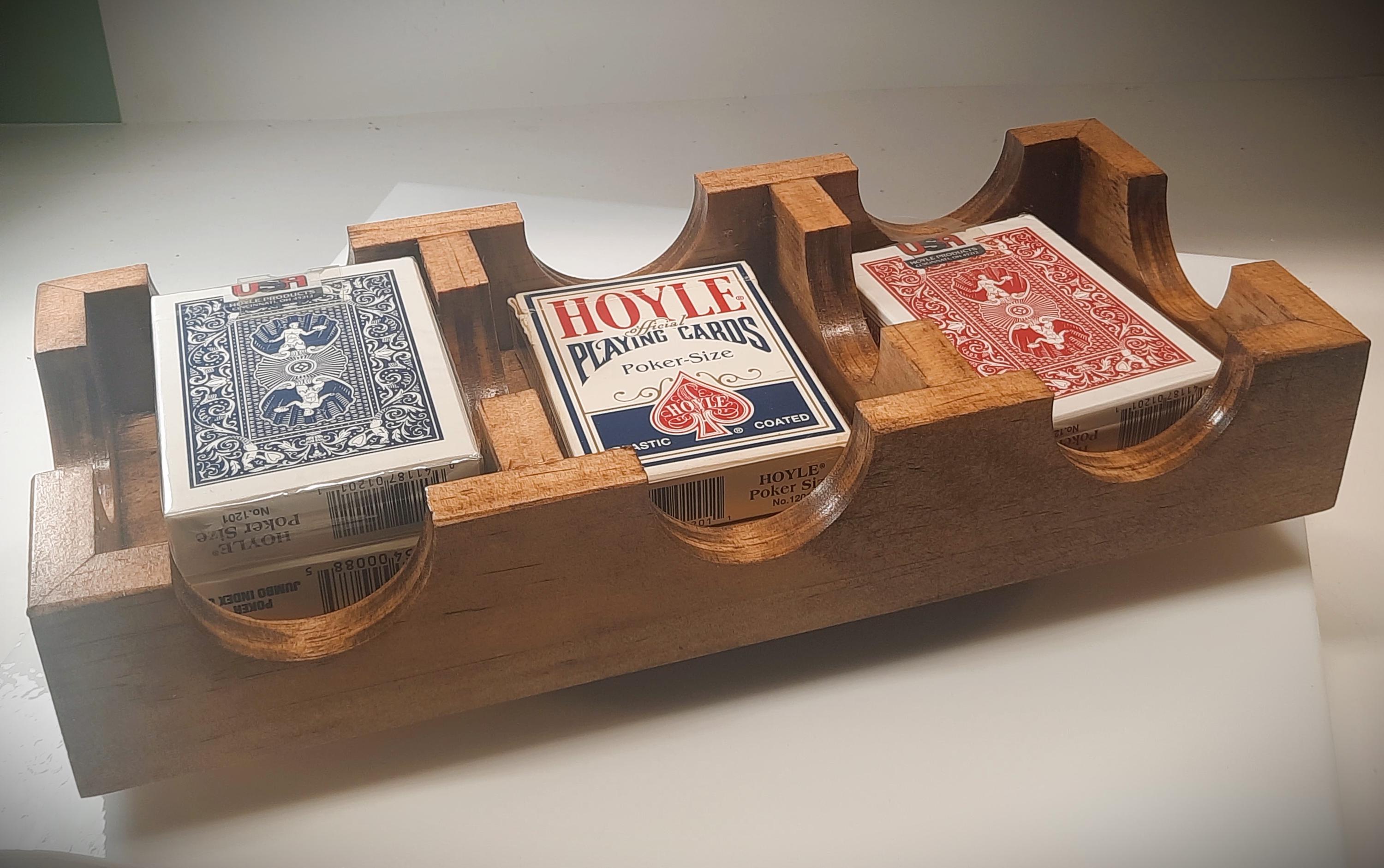 Handmade Spinning/rotating Playing Card Tray: Dark Finish, 3-slot ...