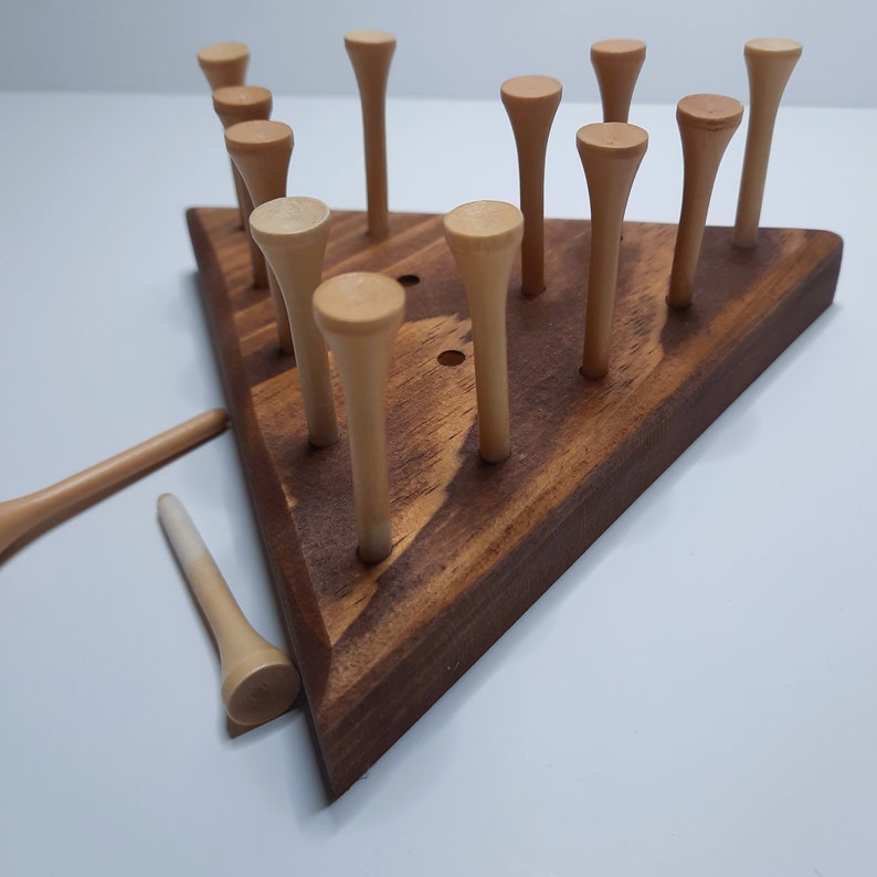 Handmade Triangle Peg Game: Dark Finish Wood Puzzle - Etsy