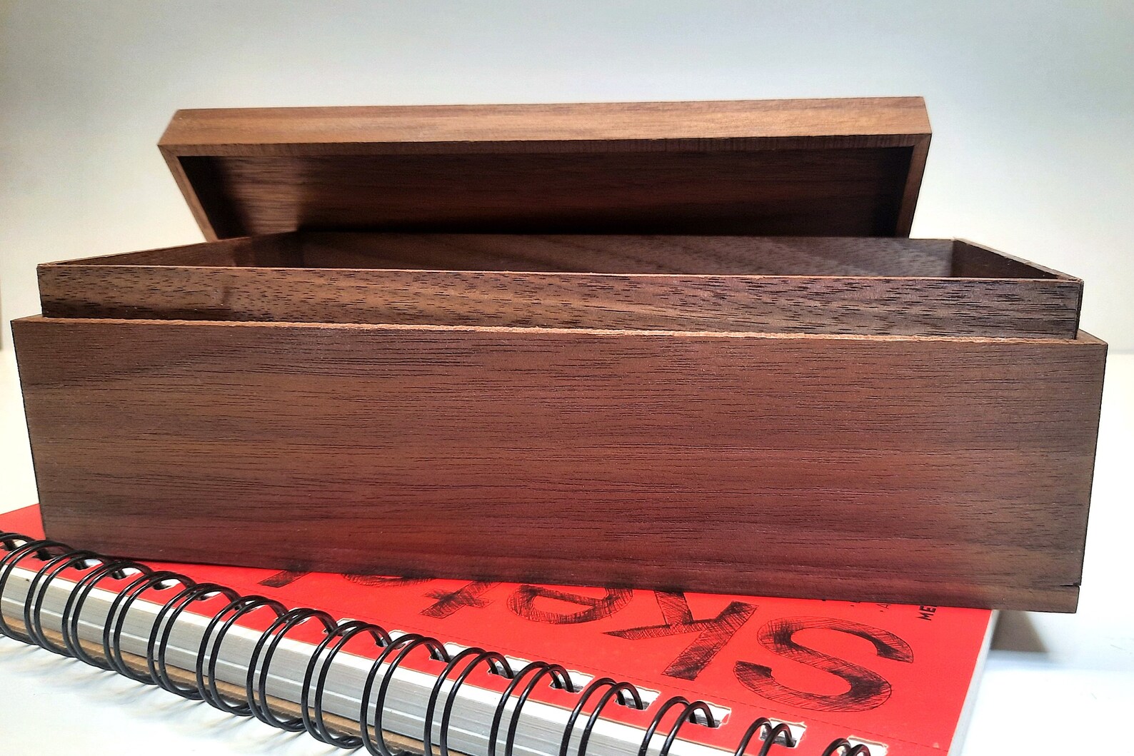 Walnut Art Box, Walnut Wooden Art Storage Box, Pencil Box, Paint Brush ...