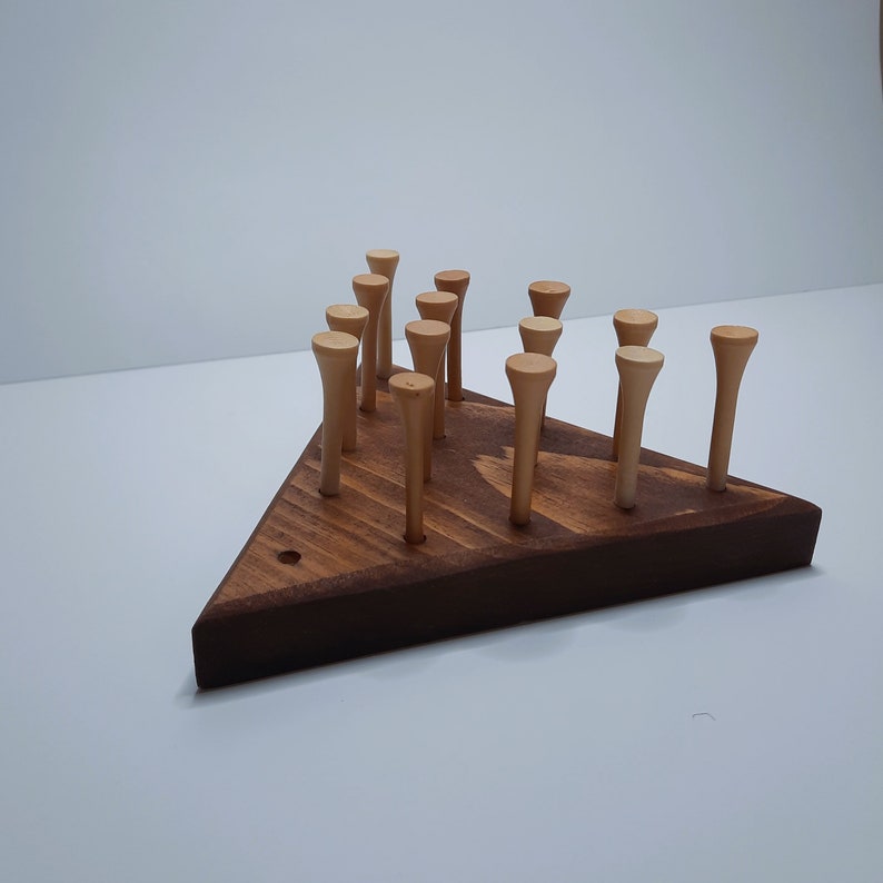 Handmade Triangle Peg Game: Dark Finish Wood Puzzle - Etsy