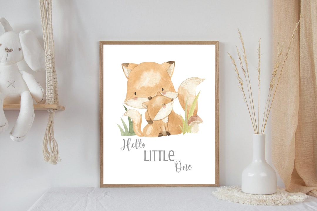Woodland Baby Fox Name Sign Template, Nursery, Mother and Baby ...