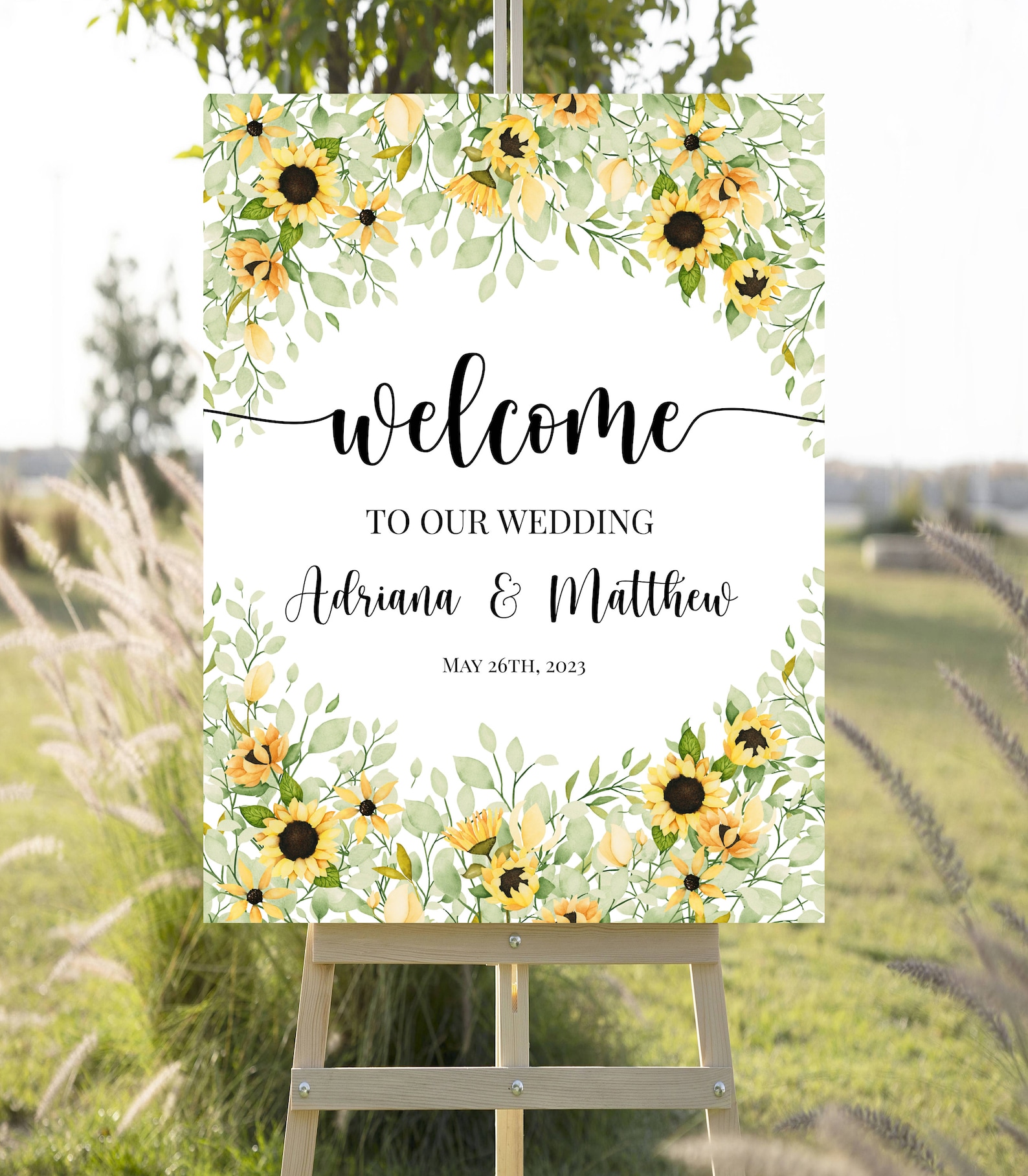 Wedding Sign Template, Printable, Fall, Autumn, Sunflower, DIY, Try ...