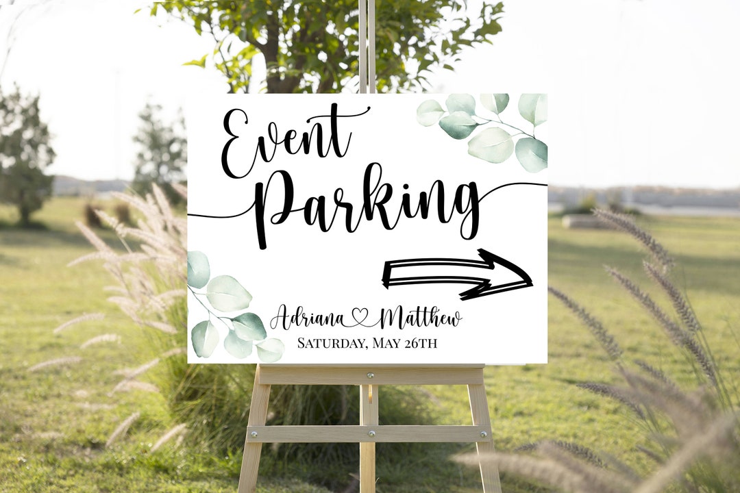Wedding Parking Sign Template, Event, Printable, DIY, Try Before You ...