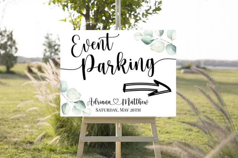 Wedding Parking Sign Template, Event, Printable, DIY, Try Before You ...