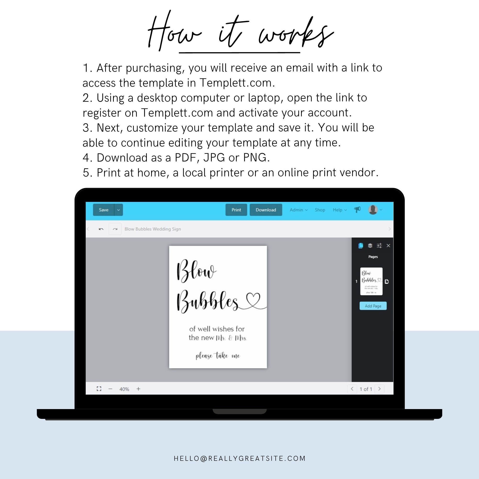 Blow Bubbles Wedding Sign Template, Well Wishes, Printable, DIY, Try ...