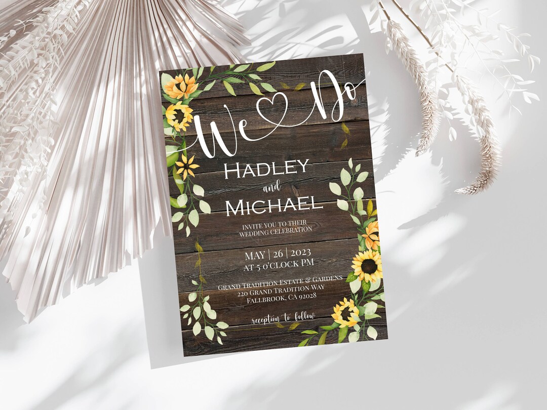 Rustic Wedding Invitation Template, Printable, Invite, DIY, INSTANT ...