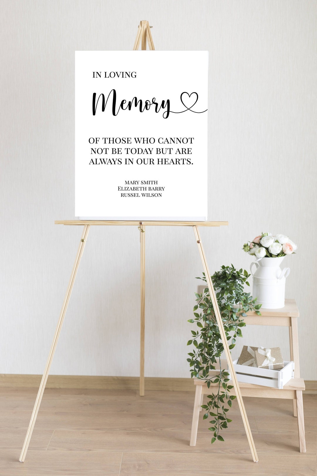 In Loving Memory Wedding Sign Template, Poster, Printable, DIY, Try ...