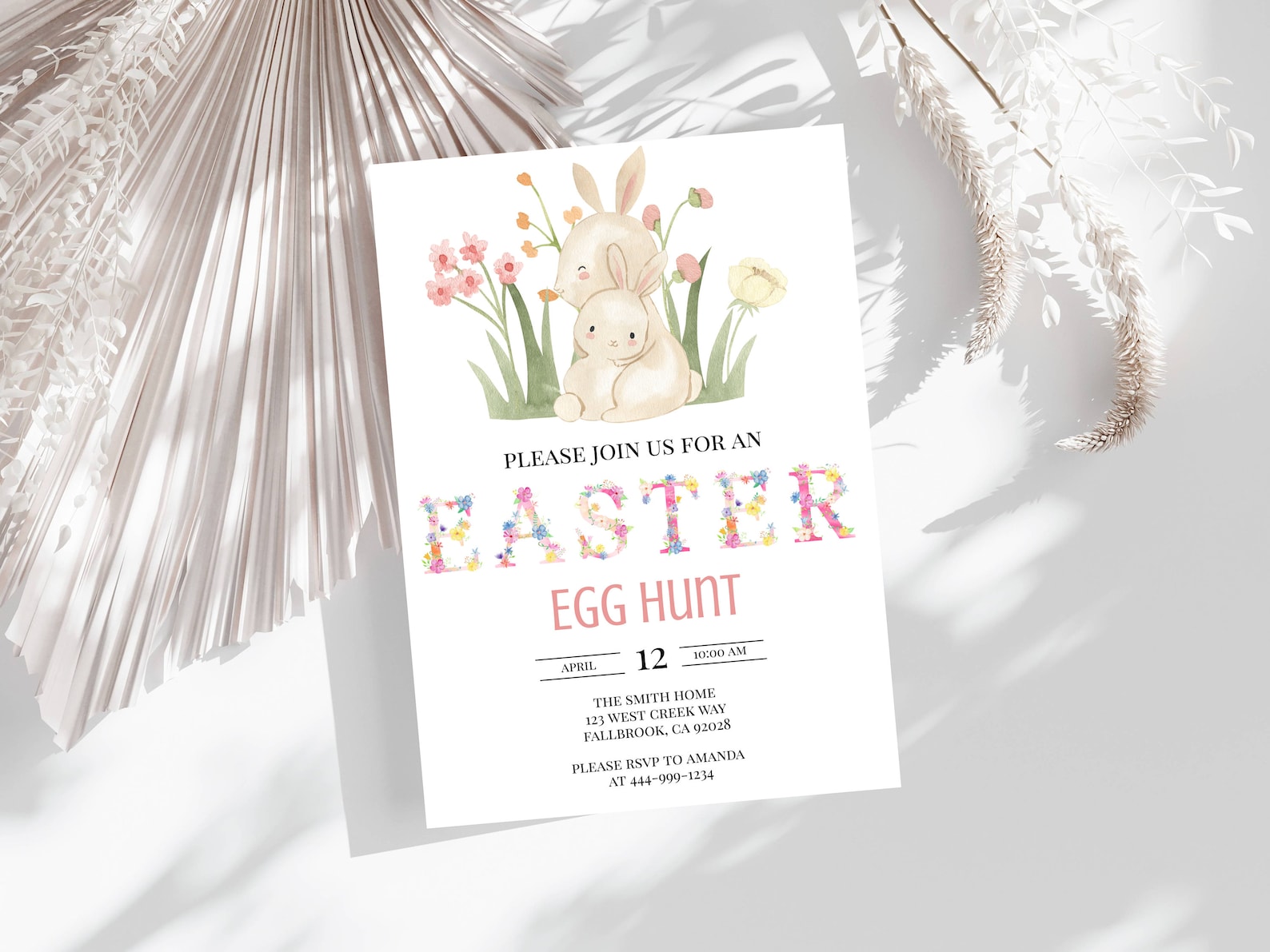 Easter Egg Hunt Invitation Template, Easter, Invite, Printable, INSTANT ...