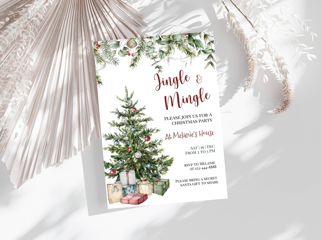 Christmas Party Invite Template, Invitation, Printable, Try Before You ...